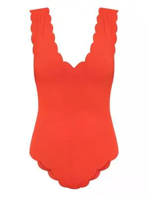Marysia Charelston Scallop-trim Swimsuit - Red