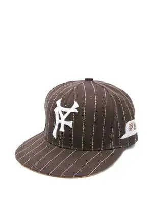 PDF Striped Baseball Cap - Brown
