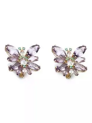 Dolce & Gabbana 18k Yellow Multi-stone Butterfly Earrings - Gold