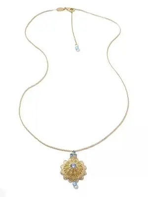 Dolce & Gabbana 18k Yellow Aquamarine Necklace - Gold
