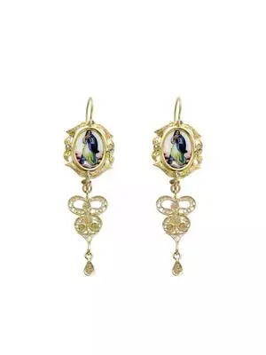 Dolce & Gabbana 18k Yellow Sicily Sapphire Earrings - Gold