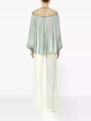 Costarellos Timea Crystal-embellished Blouse - Green