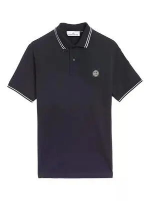 Stone Island Tipped Polo Shirt - Blue