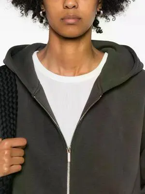 Max Mara Zip-up Cotton Blend Hoodie - Grey