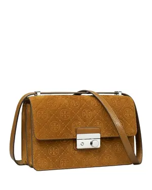 Tory Burch T Monogram Suede Crossbody