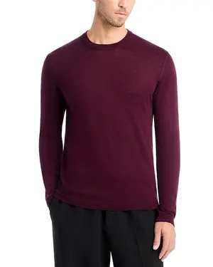 JACK VICTOR Merino Wool Crewneck Sweater - Wine