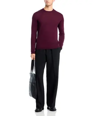 JACK VICTOR Merino Wool Crewneck Sweater - Wine