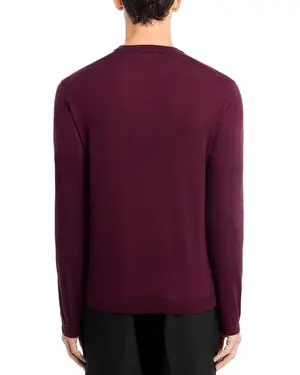 JACK VICTOR Merino Wool Crewneck Sweater - Wine