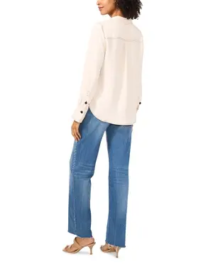 Vince Camuto Top Stitched Blouse - Soft Cream
