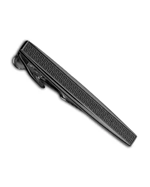 LINK UP Greek Key Tie Bar - Black