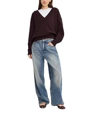 Good American Deep V Knit Sweater