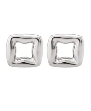 UNODE50 Small Link Drop Earrings - Silver