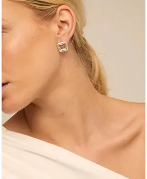 UNODE50 Small Link Drop Earrings - Silver