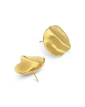 Bloomingdale'S 14k Yellow Wavy Texture Stud Earrings