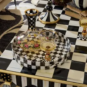 MACKENZIE-CHILDS Carnival Black Wine Decanter