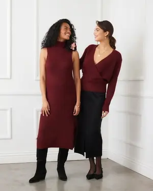 Karen Kane Sleeveless Turtleneck Sweater Dress