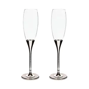 MACKENZIE-CHILDS Celebrate Rosy Toasting Flutes, Set Of 2 - No Color