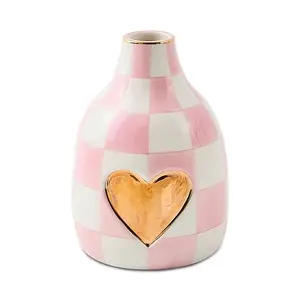 MACKENZIE-CHILDS Rosy Check Heart Bud Vase - No Color