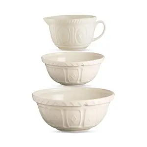 MASON CASH Mixing Bowls And Batter Bowl, Set Of 3 - Cream