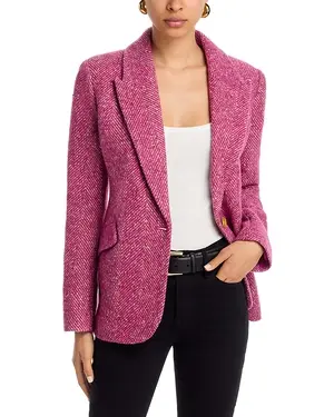 L'Agence Chamberlain Herringbone Wool-blend Blazer