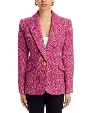 L'Agence Chamberlain Herringbone Wool-blend Blazer