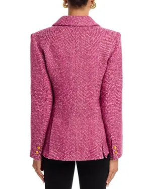L'Agence Chamberlain Herringbone Wool-blend Blazer