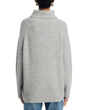 French Connection Knit Oversized Sweater - Light Gray Melange