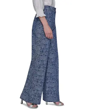 Karl Lagerfeld Paris Jacquard Motif High Rise Jeans