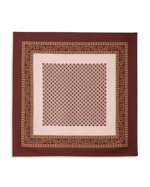 Sandro Placed Print Silk Bandana Scarf - Nude/ Bordeaux