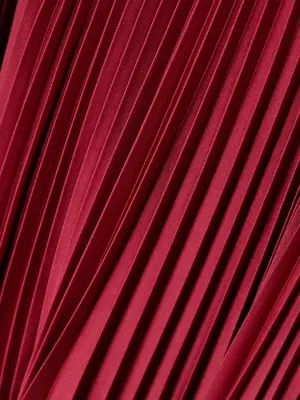 JOSEPH Ade Asymmetric Recycled Plissé-crepe Midi Skirt - Red