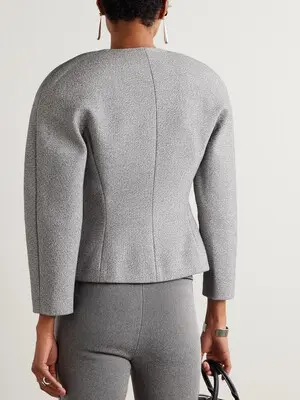 Jacquemus Ovalo Cotton And Wool-blend Jacket - Gray