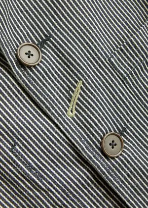 Universal Works Hickory Striped Cotton Overshirt - Grey