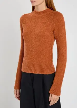 Dries Van Noten Textured Alpaca-blend Jumper - Rust