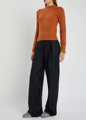 Dries Van Noten Textured Alpaca-blend Jumper - Rust