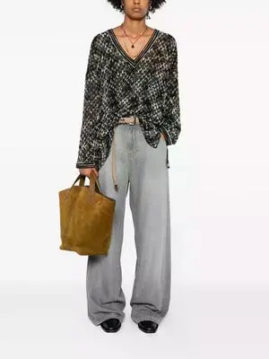 Missoni Geometric Pattern V-neck Sweater
