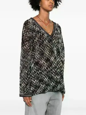 Missoni Geometric Pattern V-neck Sweater