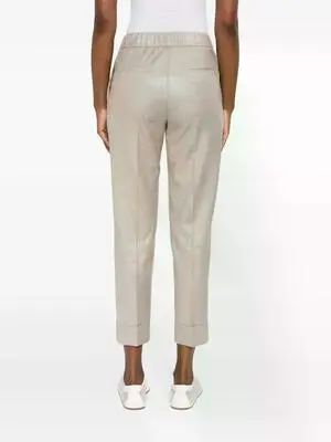 Peserico Metallic-detail Cuffed Trousers - Neutrals