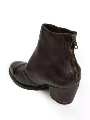 PAUL SILENCE Leather Cap-toe Boots With Zip Detail