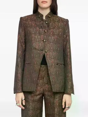 Zadig&Voltaire Paisley-print Mandarin-collar Blazer