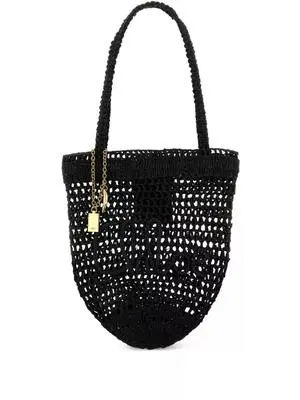 Chloé Small Raffia Beach Bag - Black
