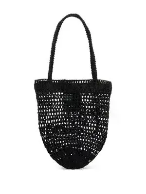 Chloé Small Raffia Beach Bag - Black