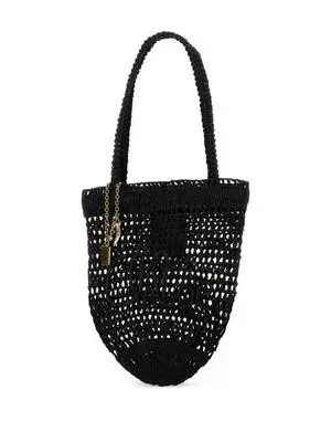 Chloé Small Raffia Beach Bag - Black