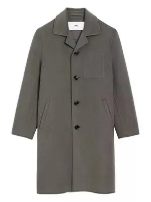 AMI Paris Heart-embroidered Wool Coat