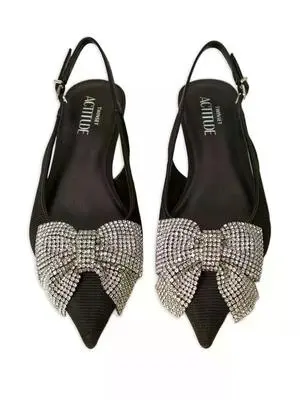 TWINSET Bow Slingback Kitten Heel Pumps