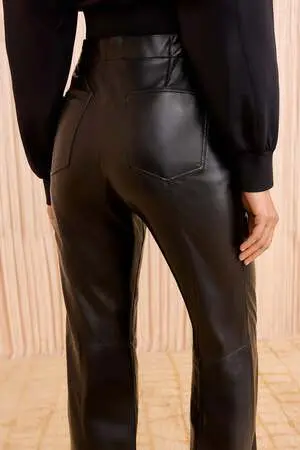 Ulla Johnson Kadin Leather Mid-rise Pants