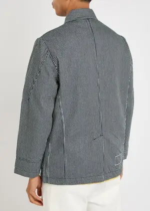 Universal Works Hickory Striped Cotton Overshirt - Grey