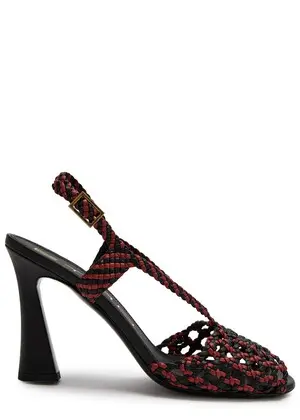 Etro Woven Faux Leather Sandals - Burgundy