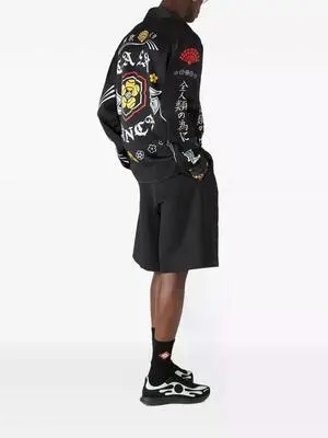 Casablanca Emblem Silk Long-sleeve Shirt - Black