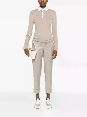 Peserico Metallic Detail Cuffed Trousers