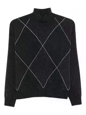 Peserico Diamond-pattern High-neck Sweater